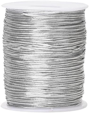 Amazon.com: jijAcraft 110 Yards Gold Elastic Cord, 1MM Metallic Stretch ...