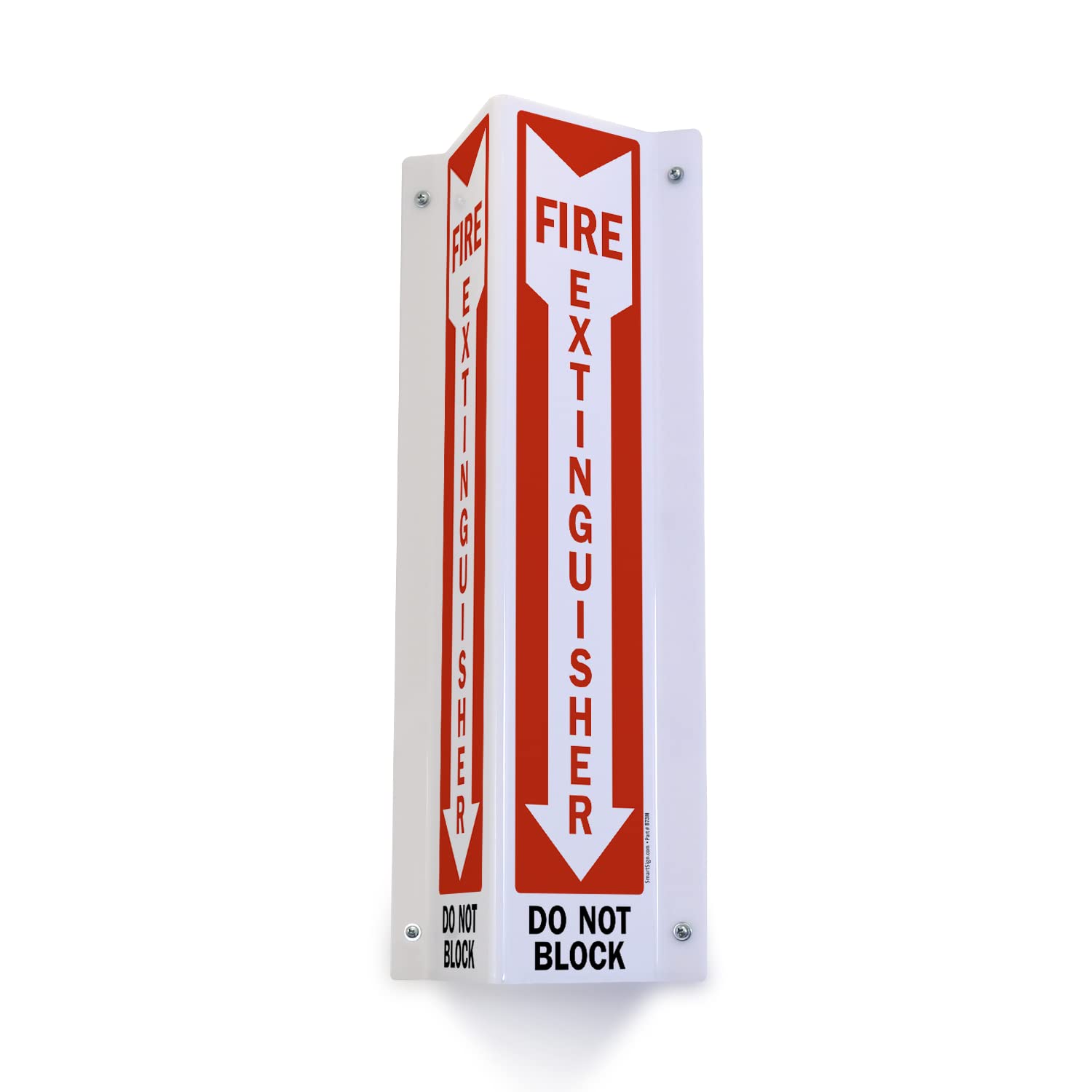 Amazon.com: SmartSign "Fire Extinguisher Do Not Block" Two-Sided V ...