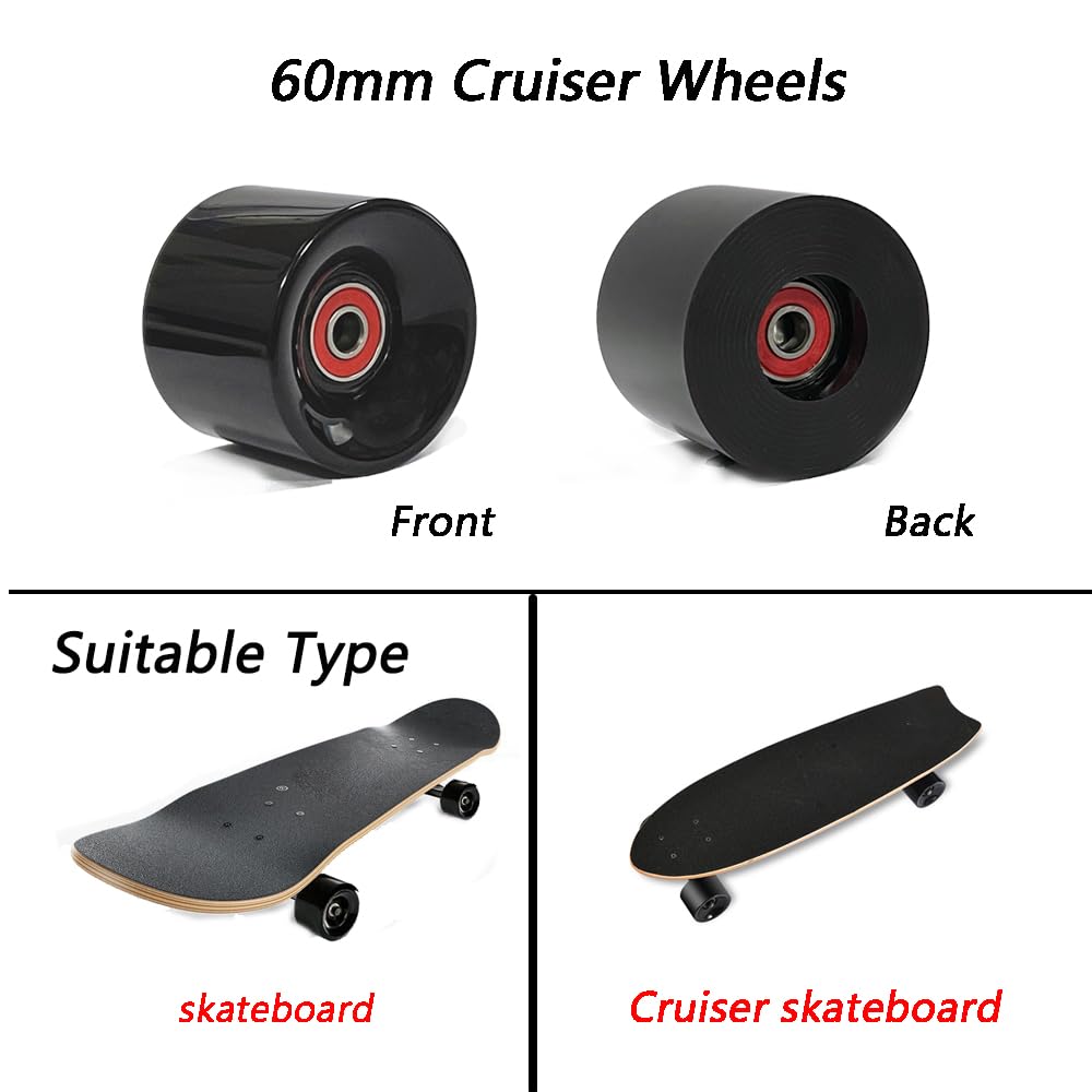 Skateboard Deck 60mm Cruiser Wheels 80 Contins BEC-9 Berings Nd Kuwit ...