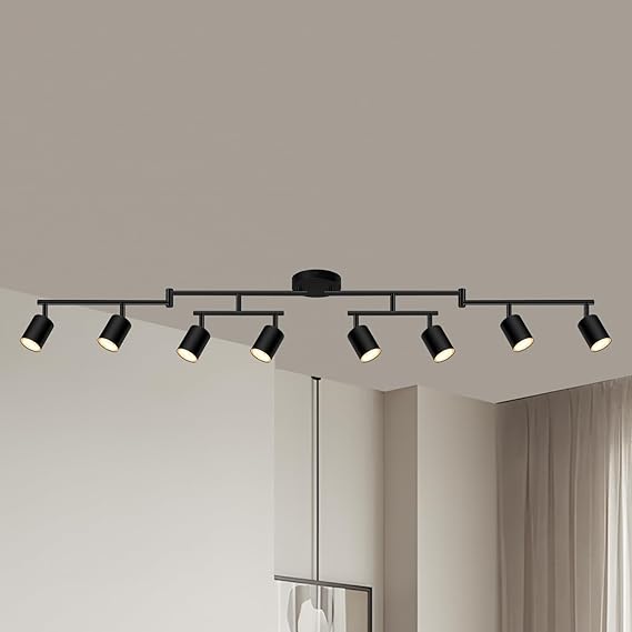 AUQUEE 8 Light Track Lighting Fixtures Ceiling, Matte Black Kichen ...