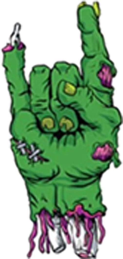 Amazon.com: Green Undead Zombie Hand Rock Symbol Cartoon Vinyl Decal ...