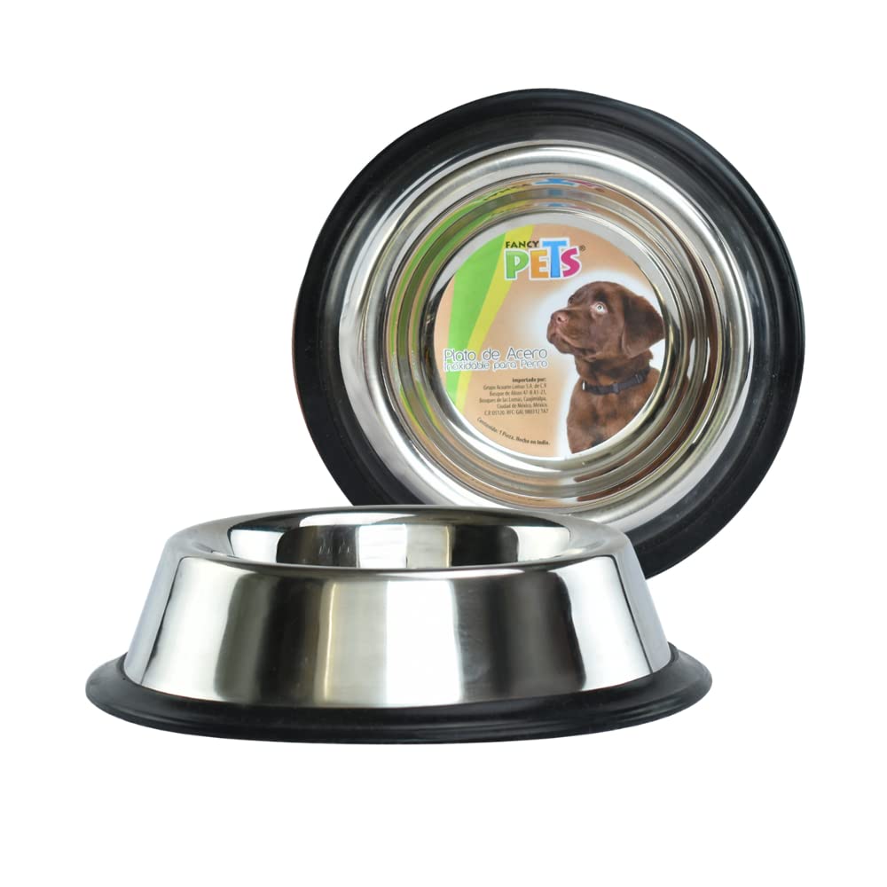 Fancy Pets Plato de Acero Inoxidable para Perro con 32 Onzas o 907 ...