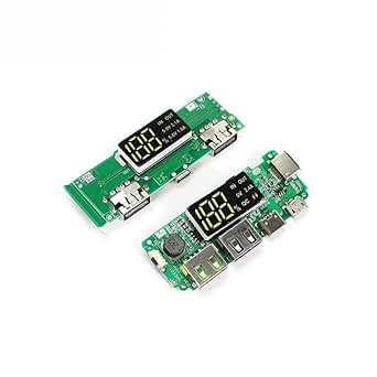 Amazon.com: LED Dual USB 5V 2.4A Micro/Type-C USB Mobile Power Bank ...