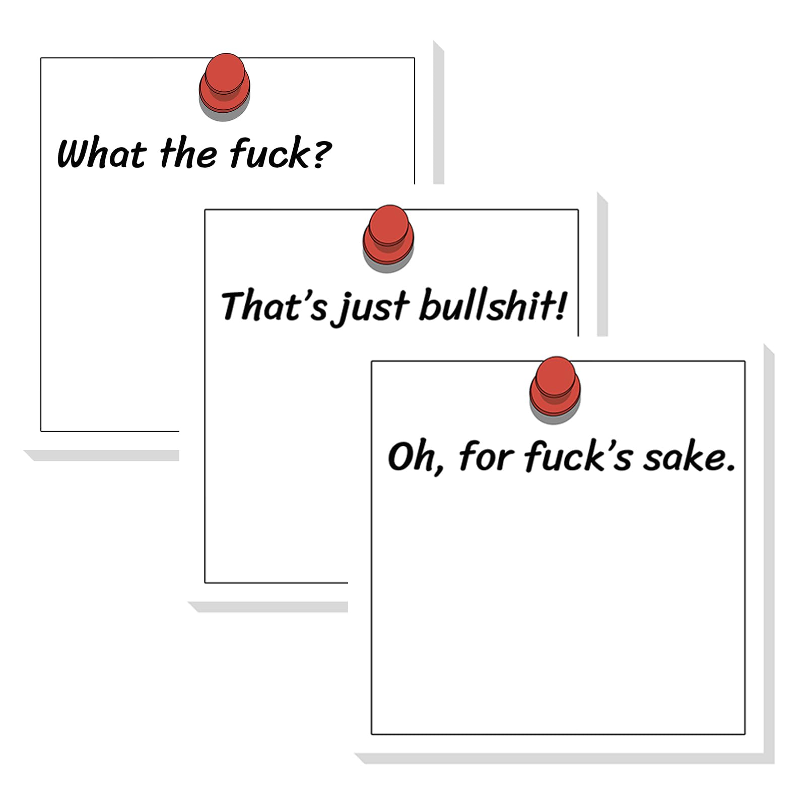 Amazon.com : sargas Funny Sticky Notes, 3 Pads, 3""x3"", 50Sheets/Pad ...