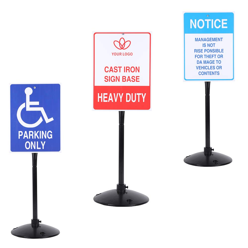 kdgarden Cast Iron Sign Post and Base Kit - 17" Dia Stand with 48" Post ...