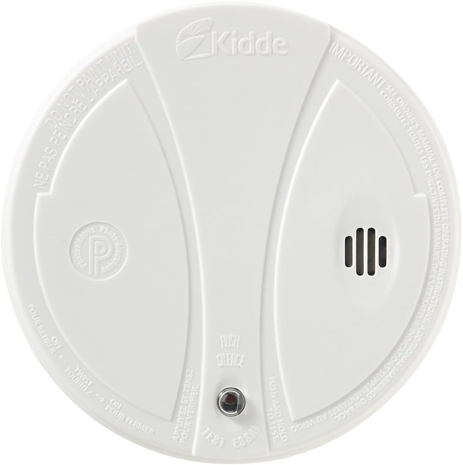 Kidde PE9KCA (P9050CA) 9V Battery Photoelectric Smoke Alarm, White ...