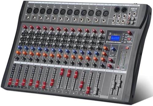 12 Channel Audio Mixer,Kmise Professional Sound Mixer with BT, Mixing ...