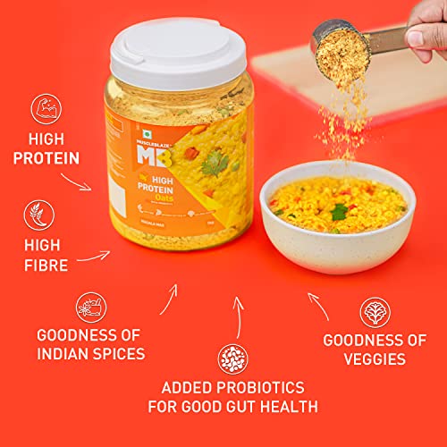 MuscleBlaze High Protein Oats, Masala Max, 10 g Protein, Added ...