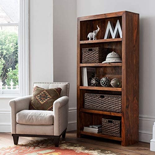 CWA Solid Sheesham Wood Book Shelf Wooden | Bookshelf for Home Library ...