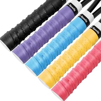 Meng Jiaran 5 Pack PU Racquet Grip Tape Breathable Perforated Anti Slip ...