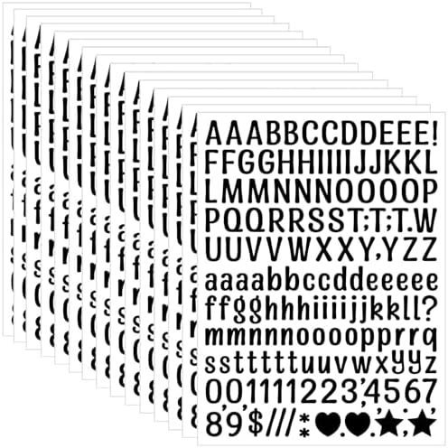 Amazon.com: 2280 Pieces 15 Sheets Black Small Letter Stickers,0.5 Inch ...