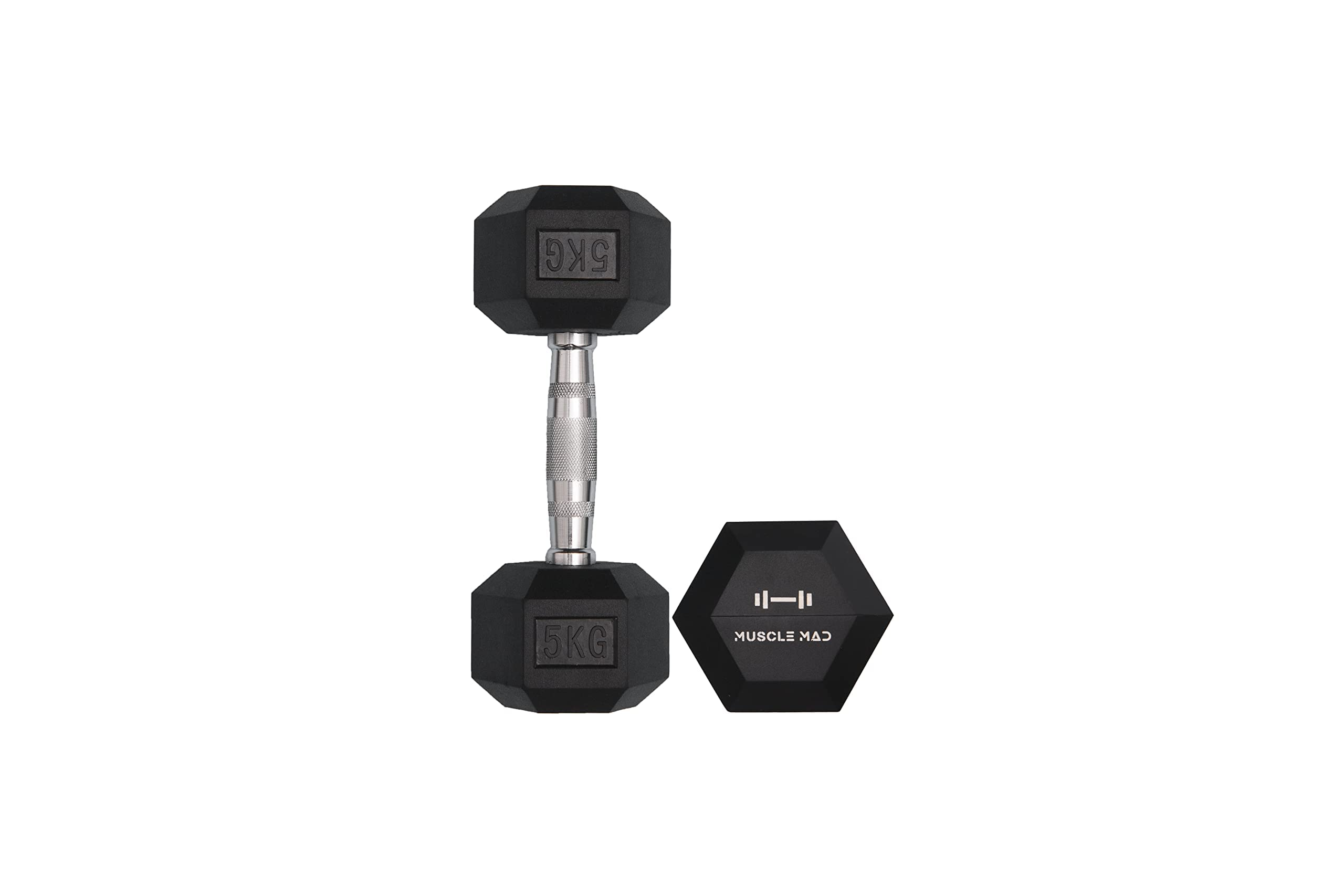 Buy MuscleMad Dumbbell Set-Home Gym Hex Dumbbells Weights Set, Rubber ...