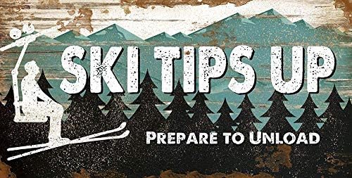 Amazon.com: Ski Tips Up Prepare to Unload Vintage Home Decor Tin Sign ...