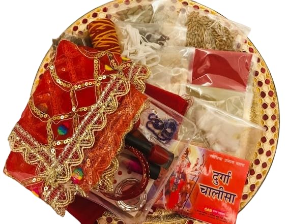 Buy Navratri Pooja Kit - with Durga Maa Chunri & 16 Items Sringar Kit ...