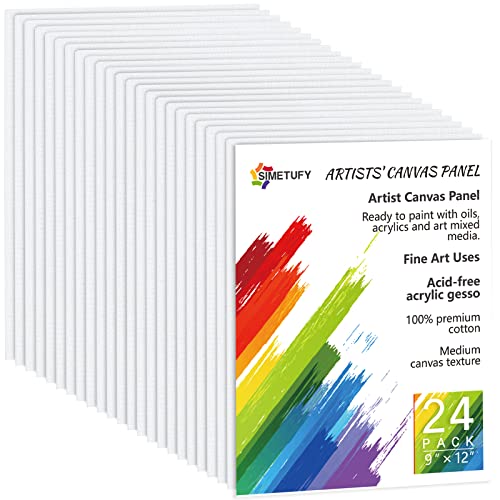 Snapklik.com : 24 Pack Canvases For Painting 9 X 12 Inch, Canvas Boards ...