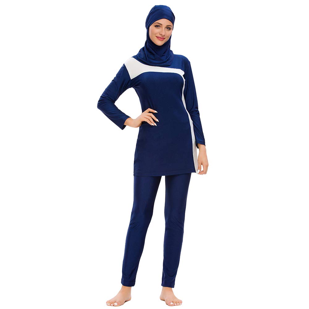 Womens Modest Muslim Islamic Swimsuit Gradient Burkini with Swimsuit ...