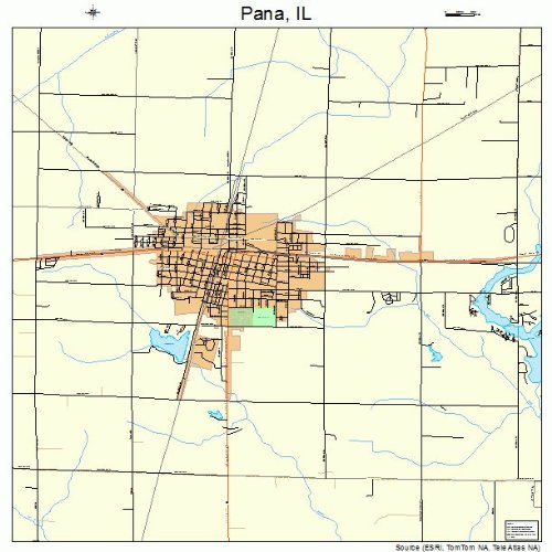 Amazon.com: Large Street & Road Map of Pana, Illinois IL - Printed ...