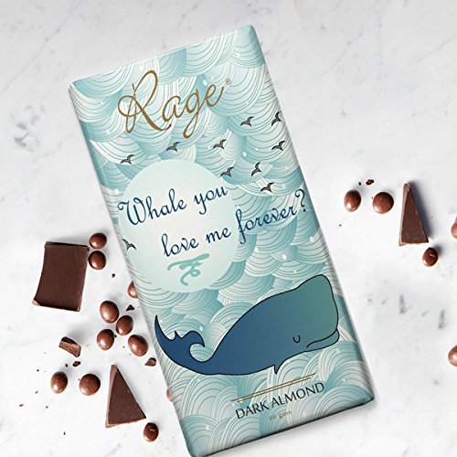 Rage Whale You Love Me Forever Dark Almond Chocolate Bar, 90 g : Amazon ...