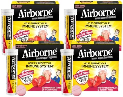 Amazon.com: Airborne 1000mg Vitamin C with Zinc Effervescent Tablets ...