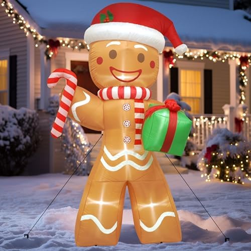 Amazon.com: Nialnant 8FT Christmas Inflatable Gingerbread Man Outdoor ...