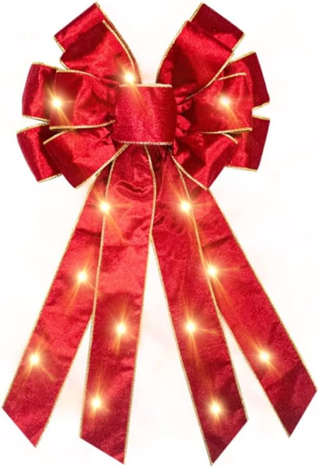 Amazon.com: Large LED Christmas Bows for Wreath, Christmas Wreath Bow ...