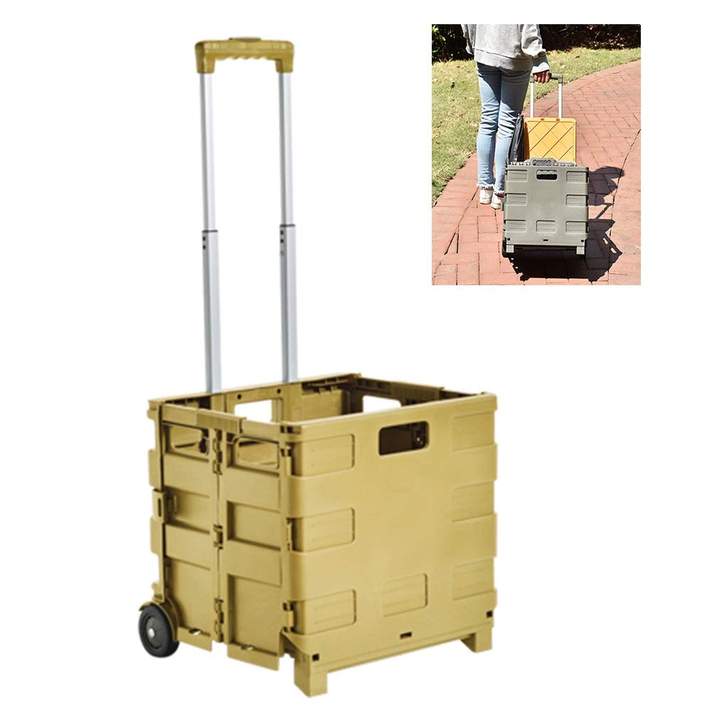 ASN Wheeled Collapsible Handcart Folding Boot Cart, Portable 2-Wheel ...