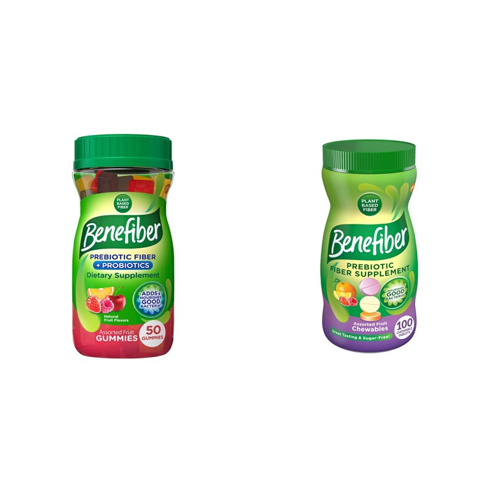 Benefiber Prebiotic Fiber Supplement Gummies 50 Count And Prebiotic ...