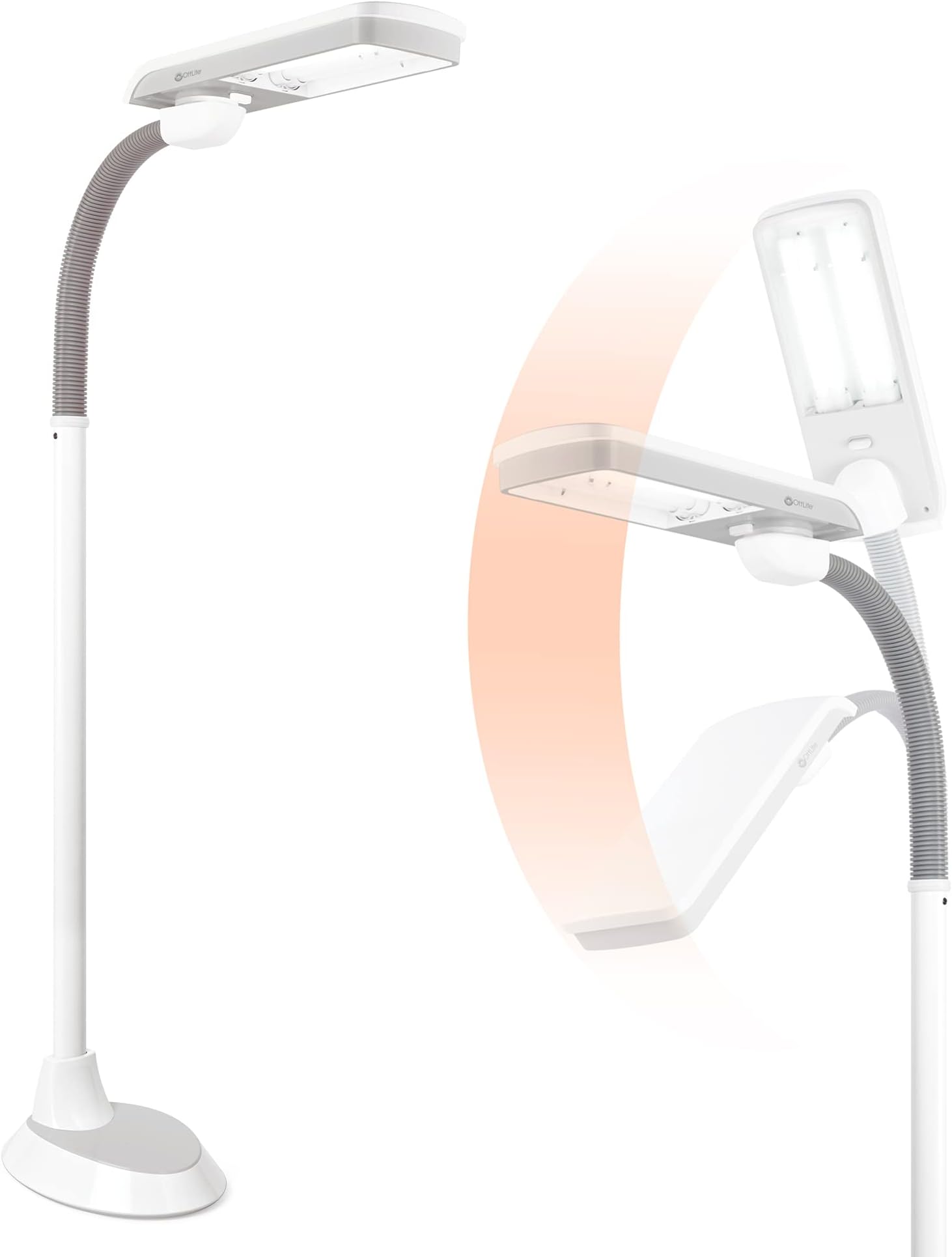 OttLite Standing Floor Lamp with Adjustable Neck, Pivoting Shade ...