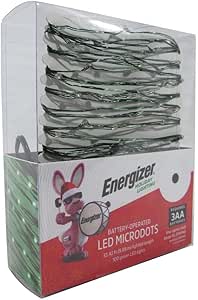 Energizer Microdot Light Set - 100 Green LED Lights + Battery Operated ...