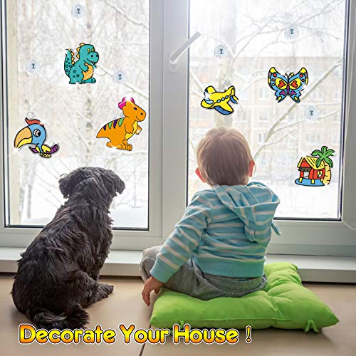 Window Paint Art, 36 Suncatchers Double Craft Kit for Kids – Children’s ...