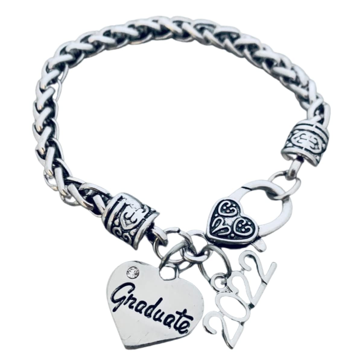 Amazon.com: 2022 Graduation Charm Bracelet, Graduate Heart Charm ...