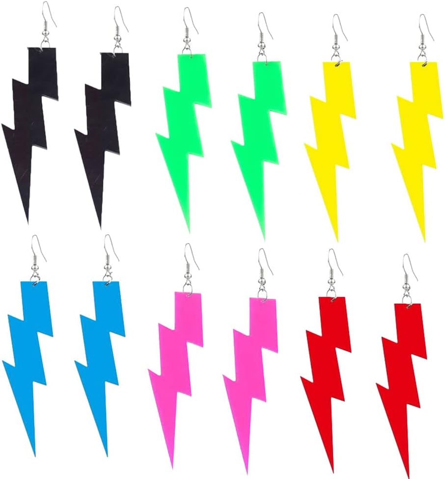 Amazon.com: RUIZHEN Multicolor 80s Neon Earrings Acrylic Exaggerated ...