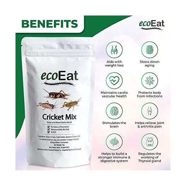 ecoEat Edible Insects Mixed Crickets 15g Bag - Edible Snack Gift ...