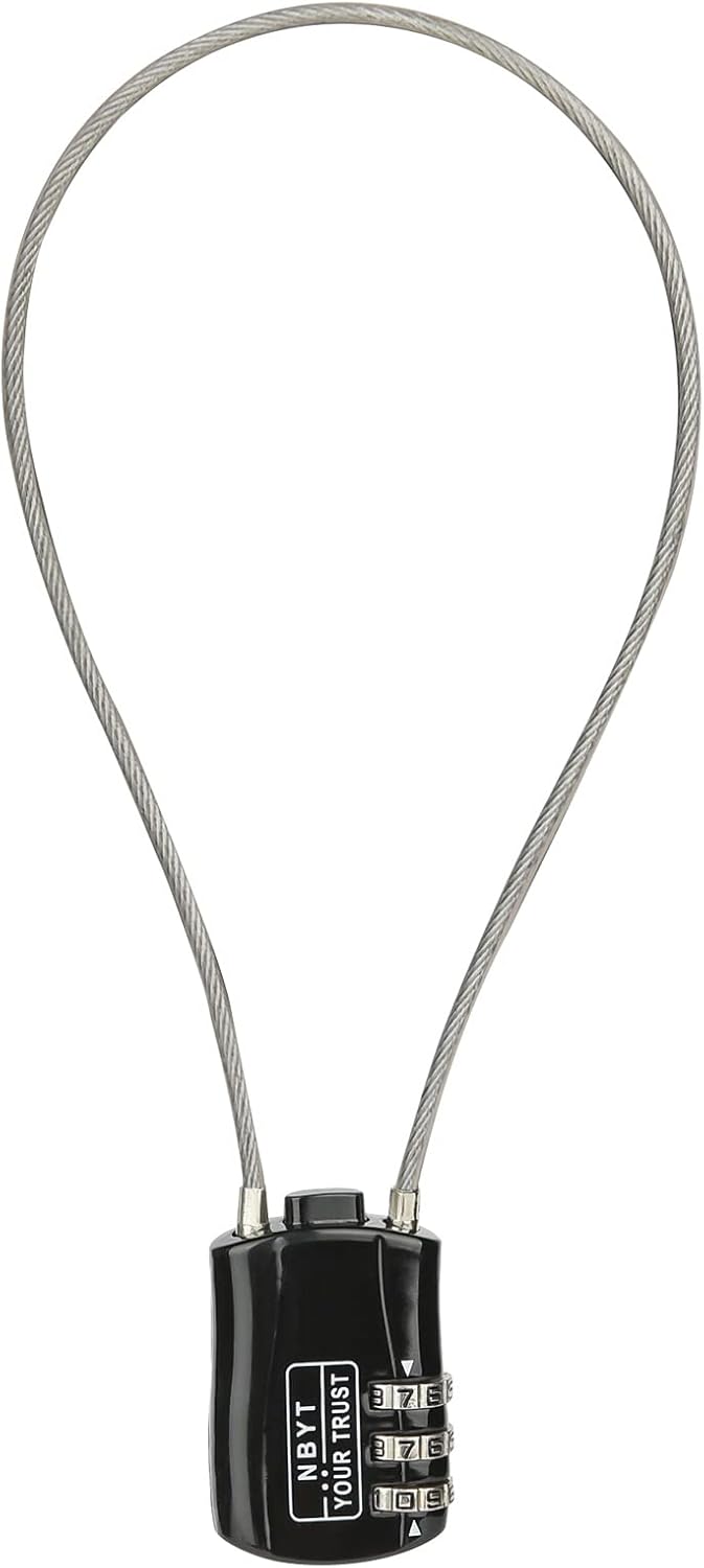 NBYT Wire Combination Lock Padlock, Wire Diameter 3/24", 16 ...