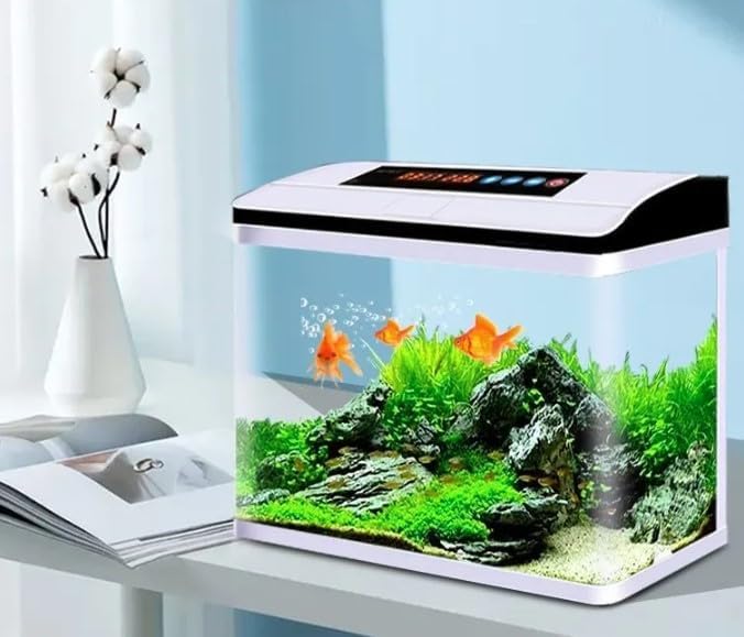 37L & 53L Aquarium Fish Tank with Built-In Touch Operated RGB LED ...
