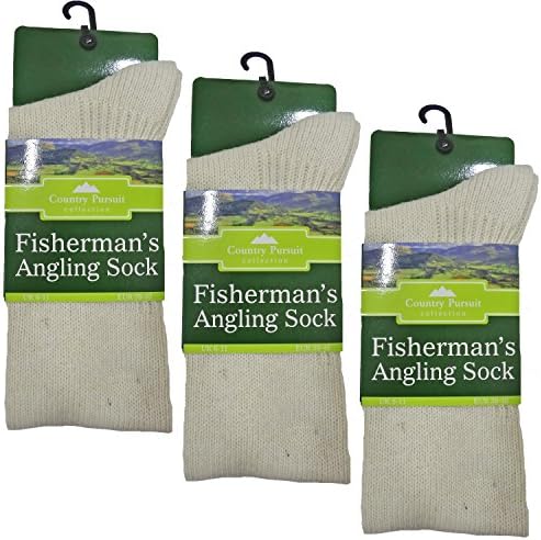 3 Pairs Mens Fisherman Angling Socks Mens Long Length Wool Rich Outdoor ...