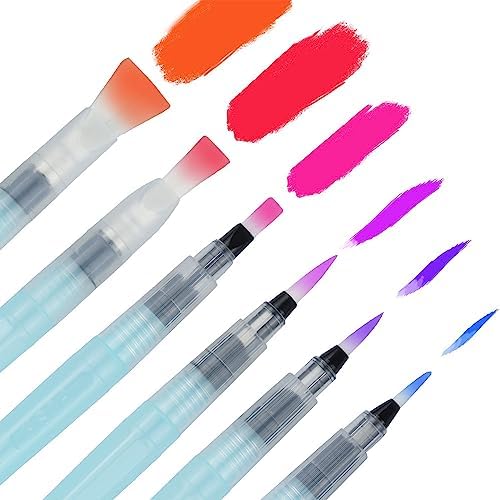 Amazon.com: Watercolor Brush Pens 6Pcs Water Color Brush Pen Set Blue ...