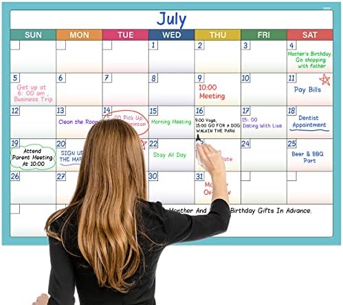 Amazon.com: Large Dry Erase Calendar for Wall - Undated 1 Month Wall ...
