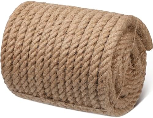 Amazon.com: GliCraft Natural Hemp Rope 1 in x 120 ft Thick Jute Rope ...