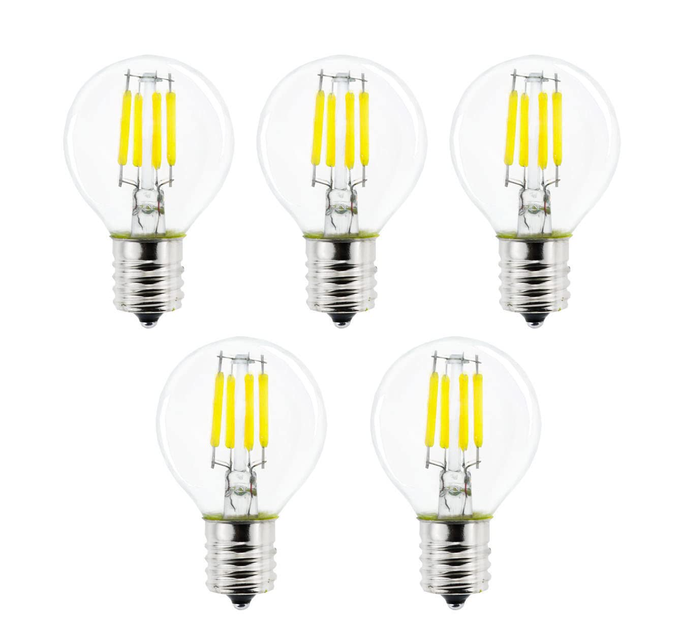 5-Pack S11 LED Bulbs E17 Intermediate Base Edison Globe Light Bulbs 40 ...
