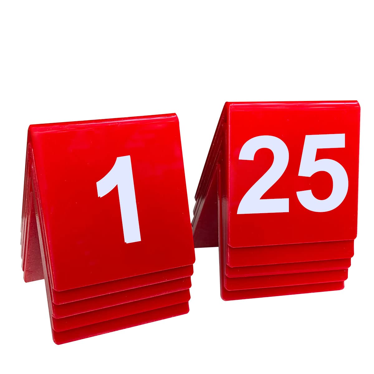 Amazon.com: Acrylic Table Numbers 1-25 Double Sided White on Red ...
