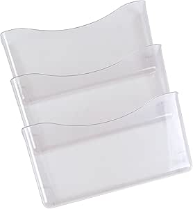 Amazon.com : Nicesh 3-Pack Acrylic Wall Mounted Mail Paper Document ...