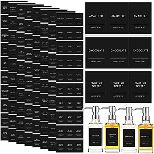 Amazon.com: 40PCS Coffee Syrup Labels for Coffee Bar, Coffee Station ...