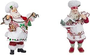 Amazon.com: Kurt Adler Fabriche Christmas Chef Santa Figurine, 12-Inch ...