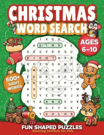 Christmas Word Search Stocking Stuffers for Kids Ages 6-10: Find 600 ...
