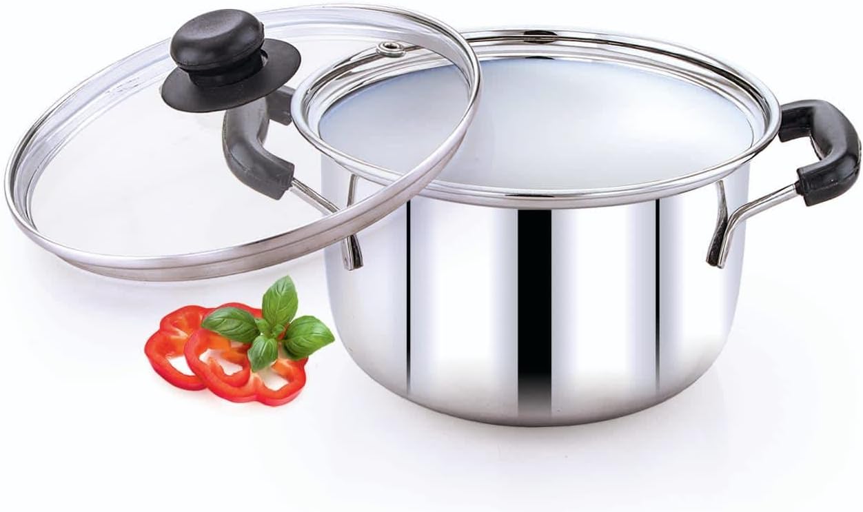Buy Amazon Brand - Solimo Stainless Steel - Cook & Serve Set with Ss ...