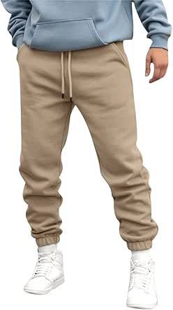 Amazon.com: Mens Sweatpants Casual Work Pants Solid Color Loose Sports ...