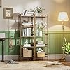 Amazon.com: HITNET Bamboo Book Shelf, Tall Narrow Bookcase, Bathroom Shelving Unit 5 Tier Floor ...