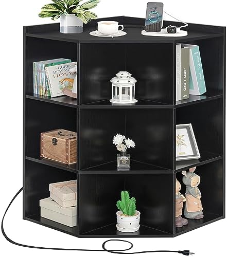 Amazon.com: Naomi Home Dona Corner Cabinet with USB Ports and Outlets ...