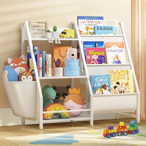 Children Kids Bookshelf, 5 Tier Kids Book Rack for Kid Books Toys ...